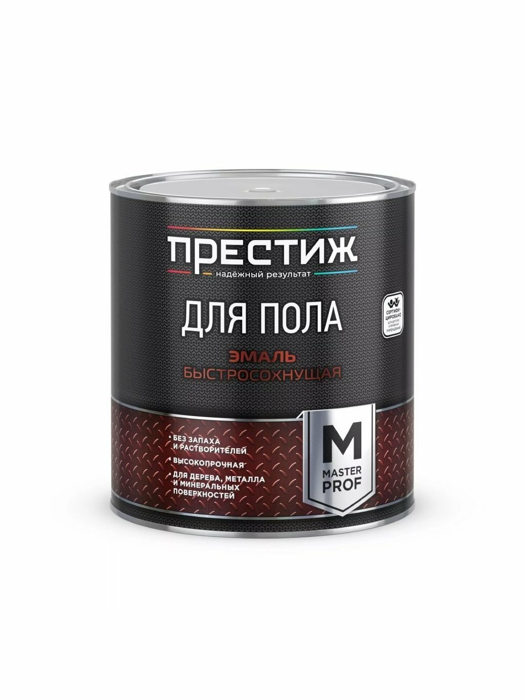 Эмаль для пола Престиж Мастер акриловая быстросохнущая серая 2.8 кг полуглянцевая для дерева металла и минеральных оснований