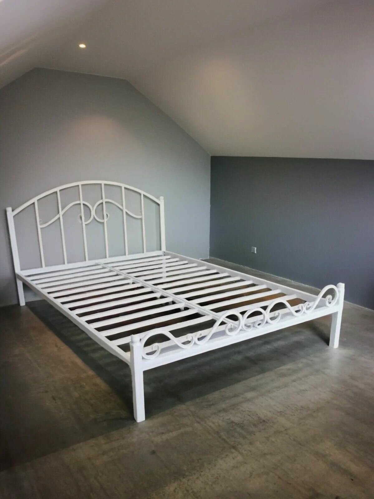 Кровать LOFT Mebel Ариэль-2, ортопедическая, металл, 120x190x101 см, белая