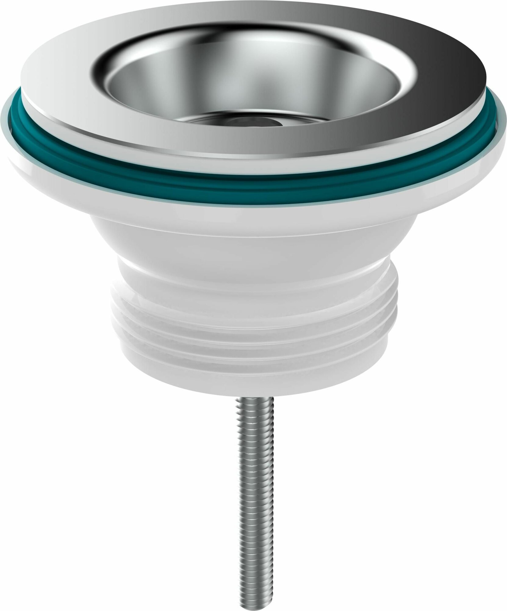 Aquant, Хромированный Выпуск для сифона 1 1/2"(70мм) х40, винт 40 мм.