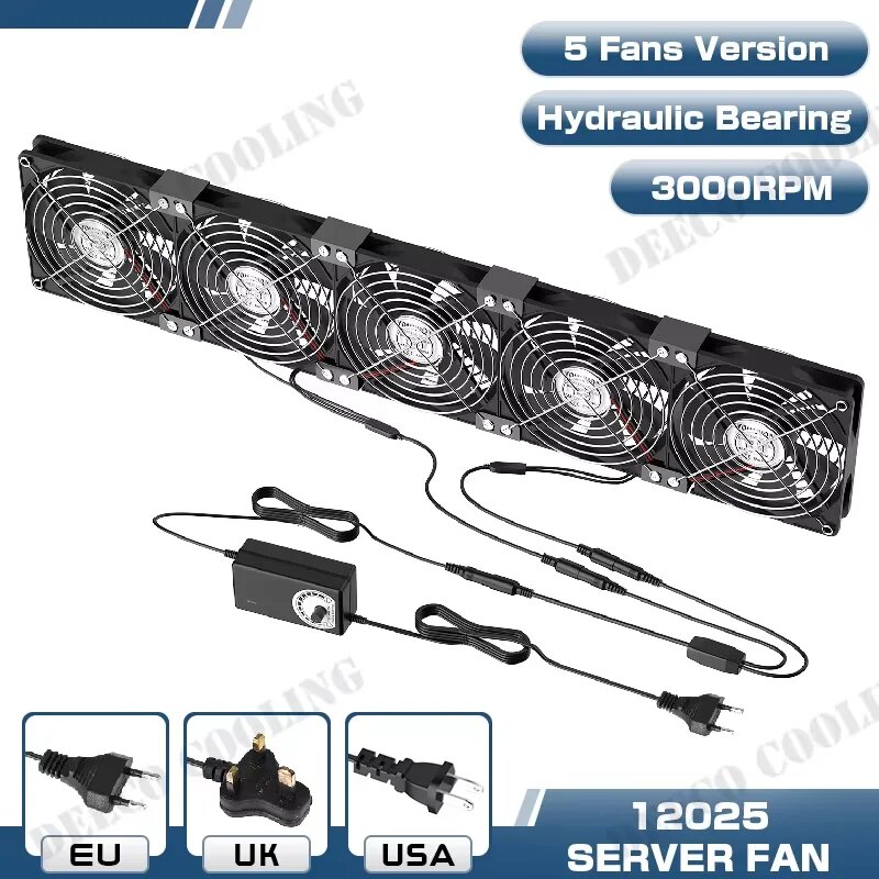 Комплект вентиляторов для охлаждения сервера YOUNUON YN-Server-Cooling UK Plug, 5 Fans Hydraulic