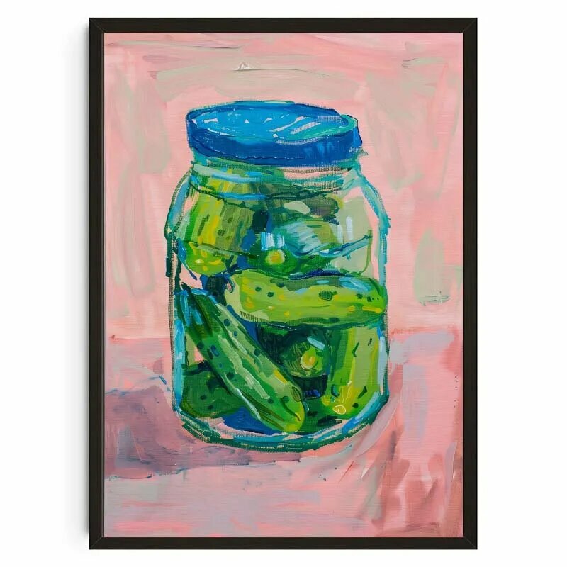 Картина "Огурцы в банке", 20x30см, цвет 24