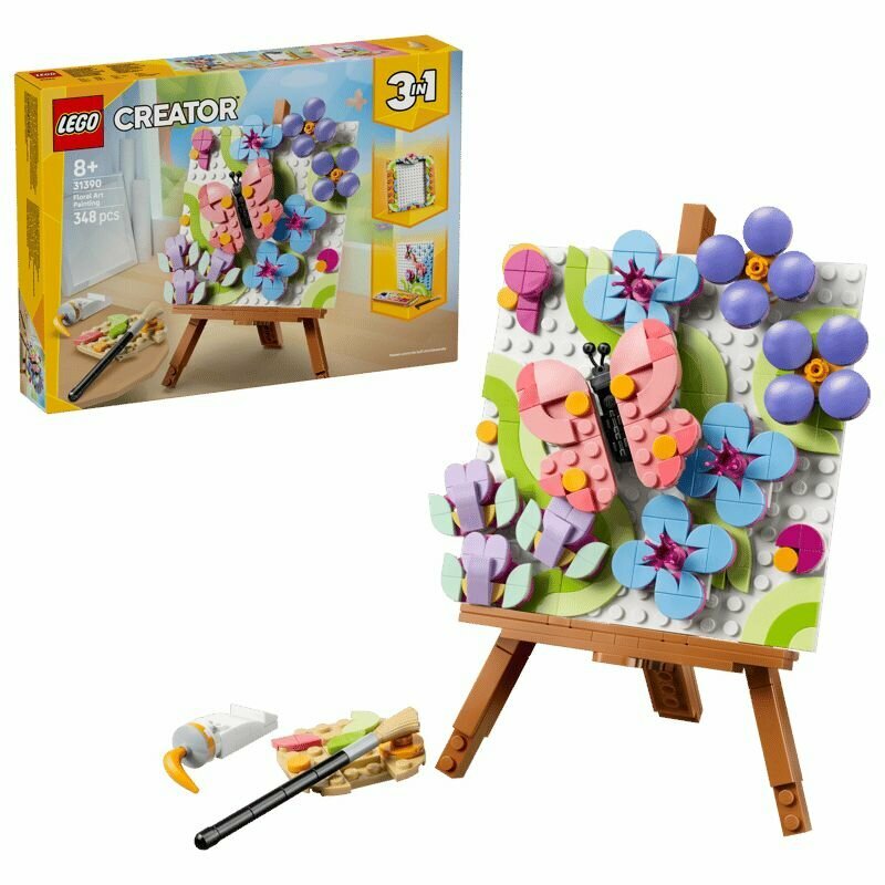 Конструктор LEGO Creator 3-в-1 - Декоративная картина с цветами, 348 эл. - Лего 31390