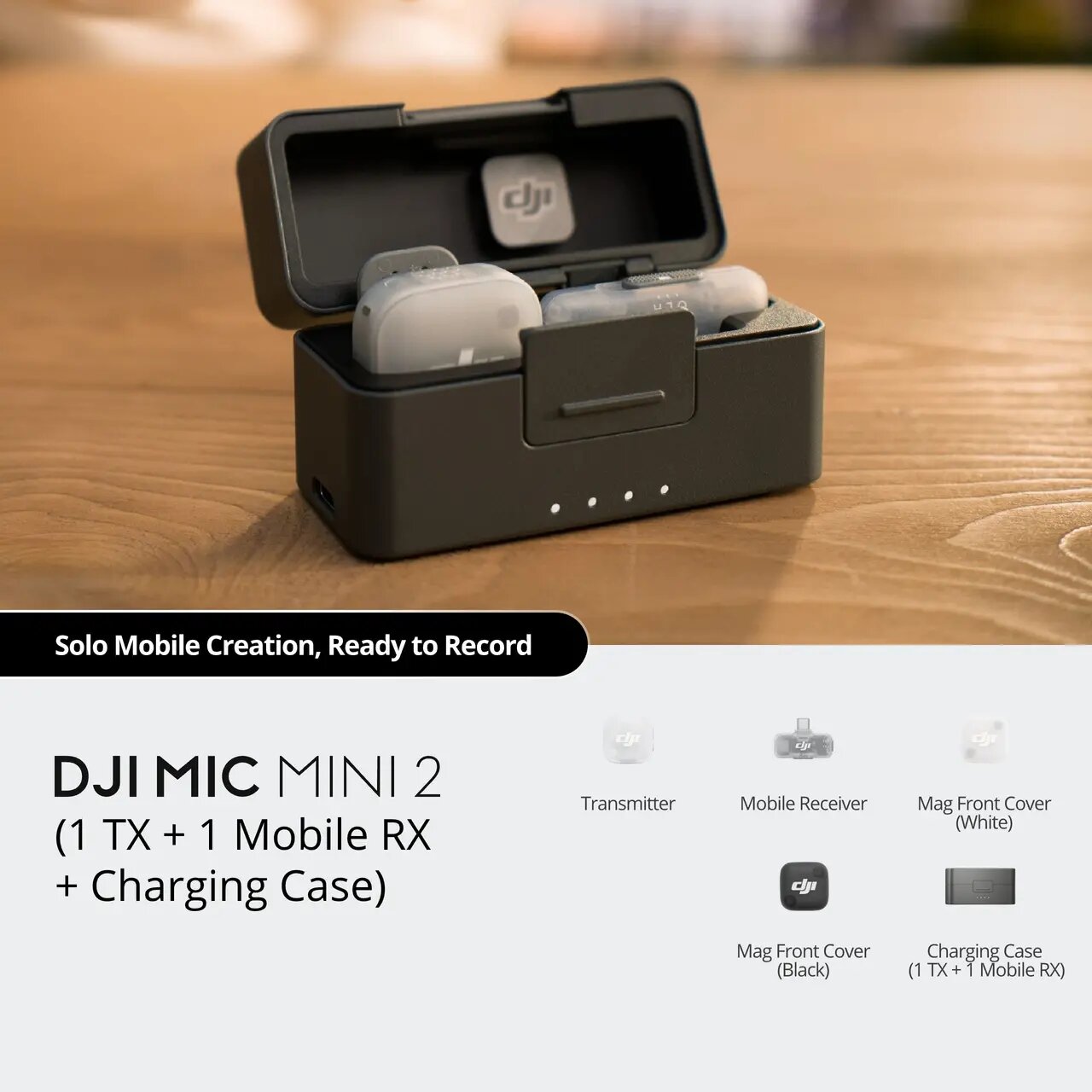 Микрофон DJI Mic Mini 2, 1 TX + 1 Mobile RX + зарядный кейс, записывайте в любое время, когда захотите