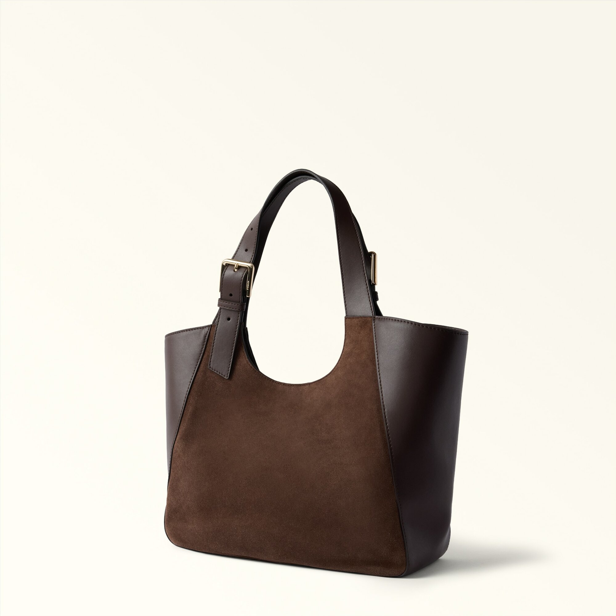 Сумка тоут FURLA, фактура бархатистая, коричневый — фото 1
