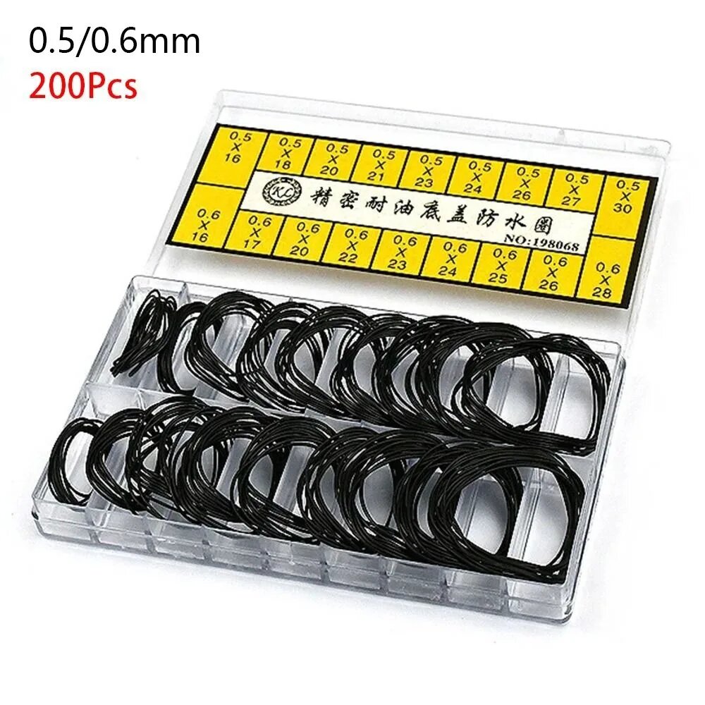 Резиновые уплотнительные кольца для часов, 200 шт, Color: 200Pcs-Set