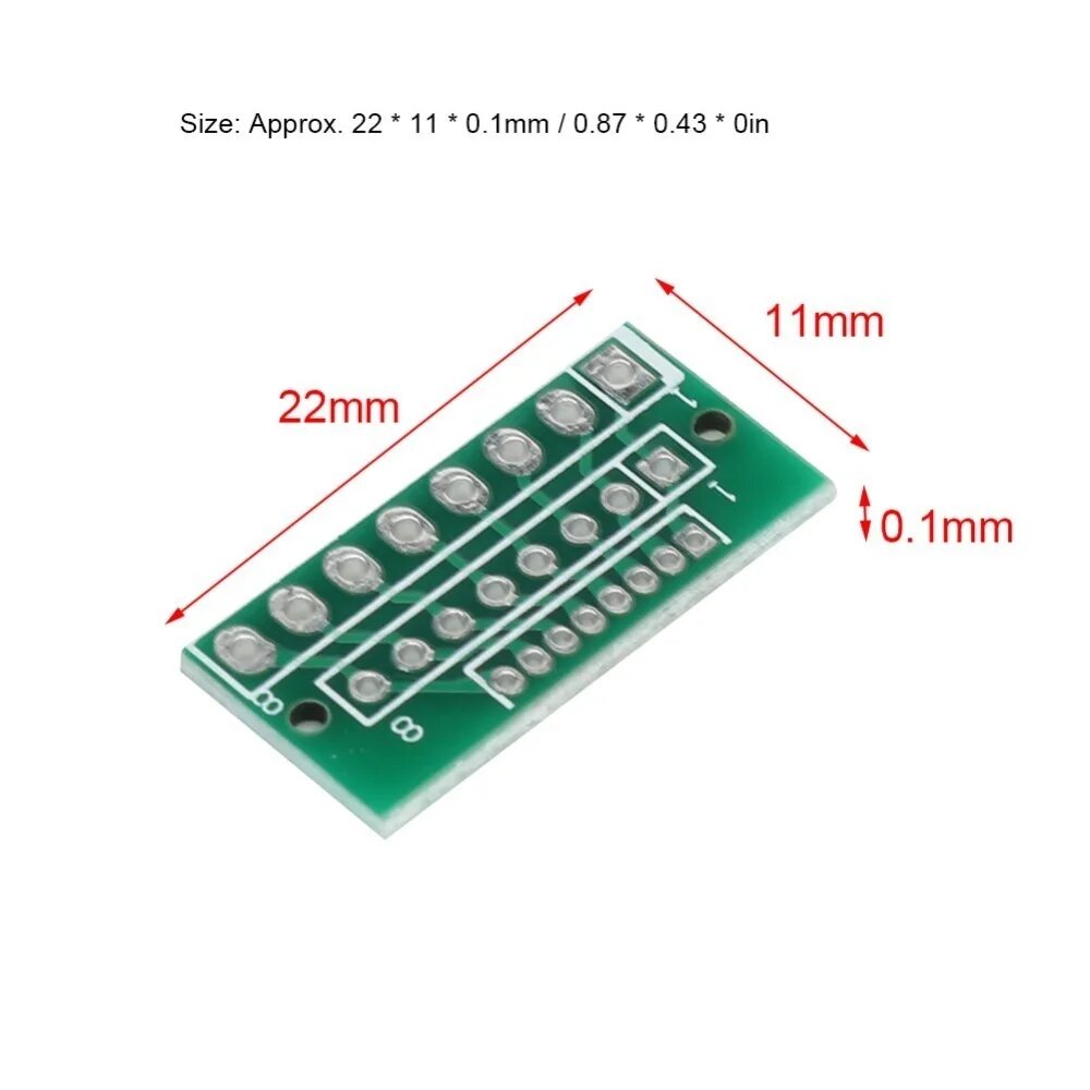 Переходные платы-адаптеры 1.27/2.0/2.54 мм, 3-рядные, 10 шт. 8pin 24holes