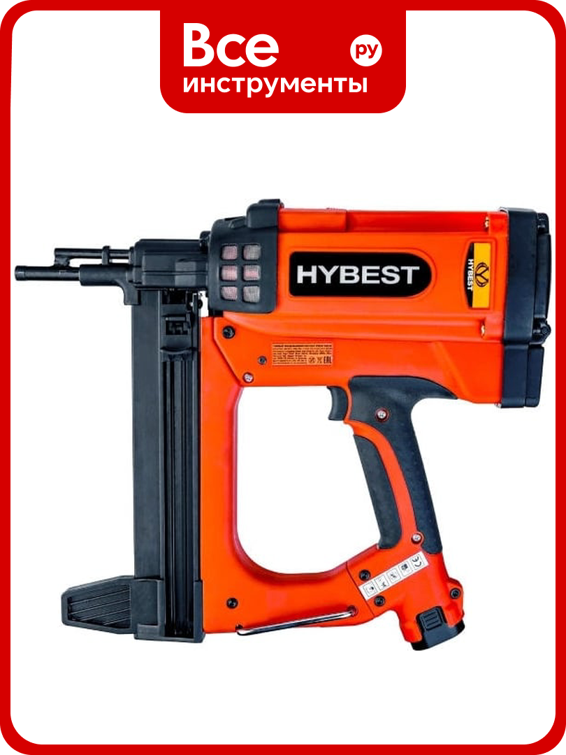 Газовый монтажный пистолет Hybest GSR40A HBGSR40A, 50 мм, щеточный двигатель, аккумуляторный Li‑ion, для гвоздейГазовый монтажный пистолет Hybest GSR40A HBGSR40A, 50 мм, щеточный двигатель, аккумуляторный Li‑ion, для гвоздей