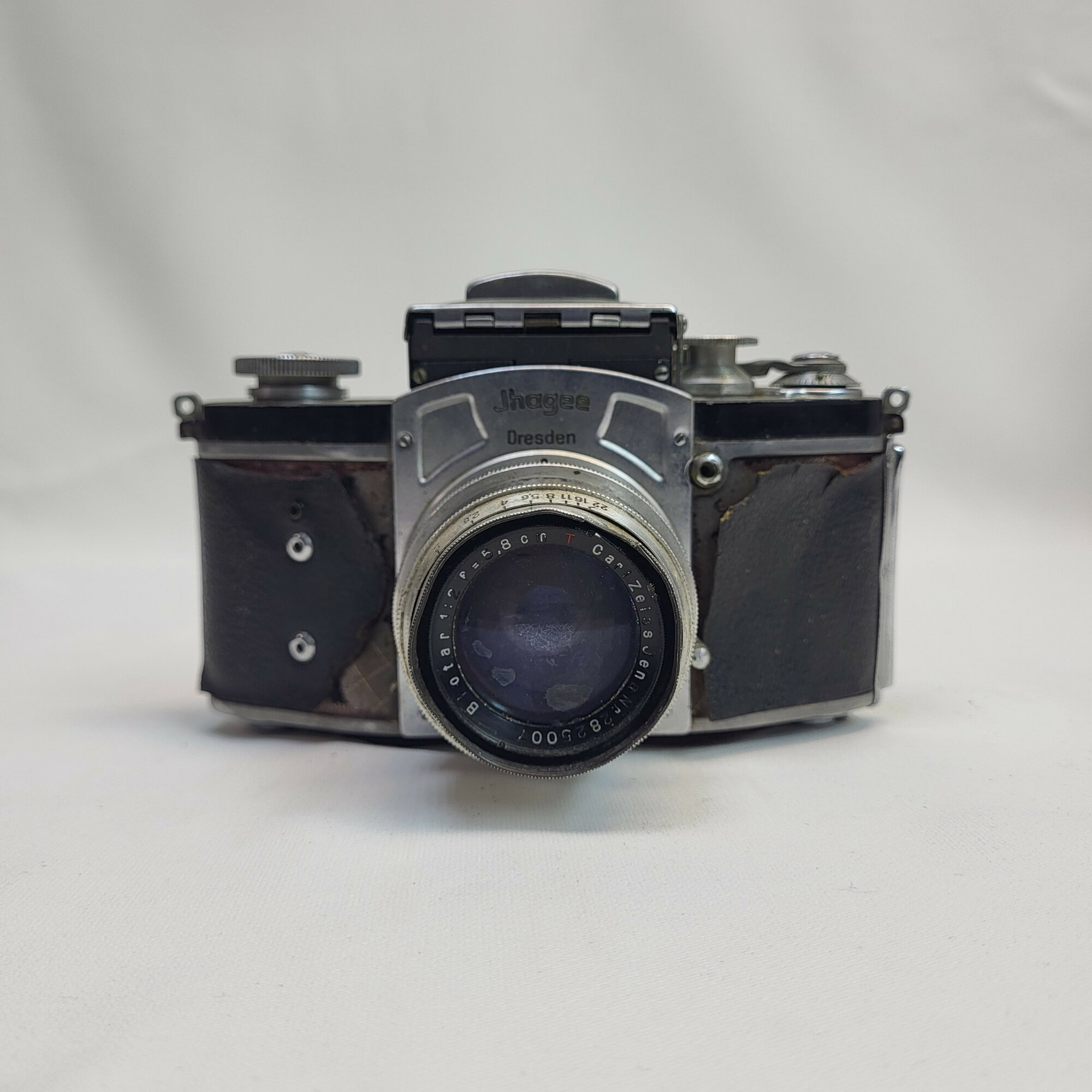 Фотоаппарат винтажный, СССР. Jhagee Dresden, складной пленочный, с объективом Carl Zeiss Jena