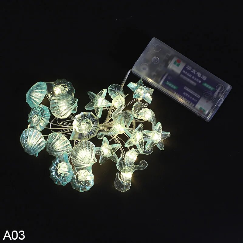 Гирлянда LED "Морские ракушки и звезды", 20 шт, 2 метра