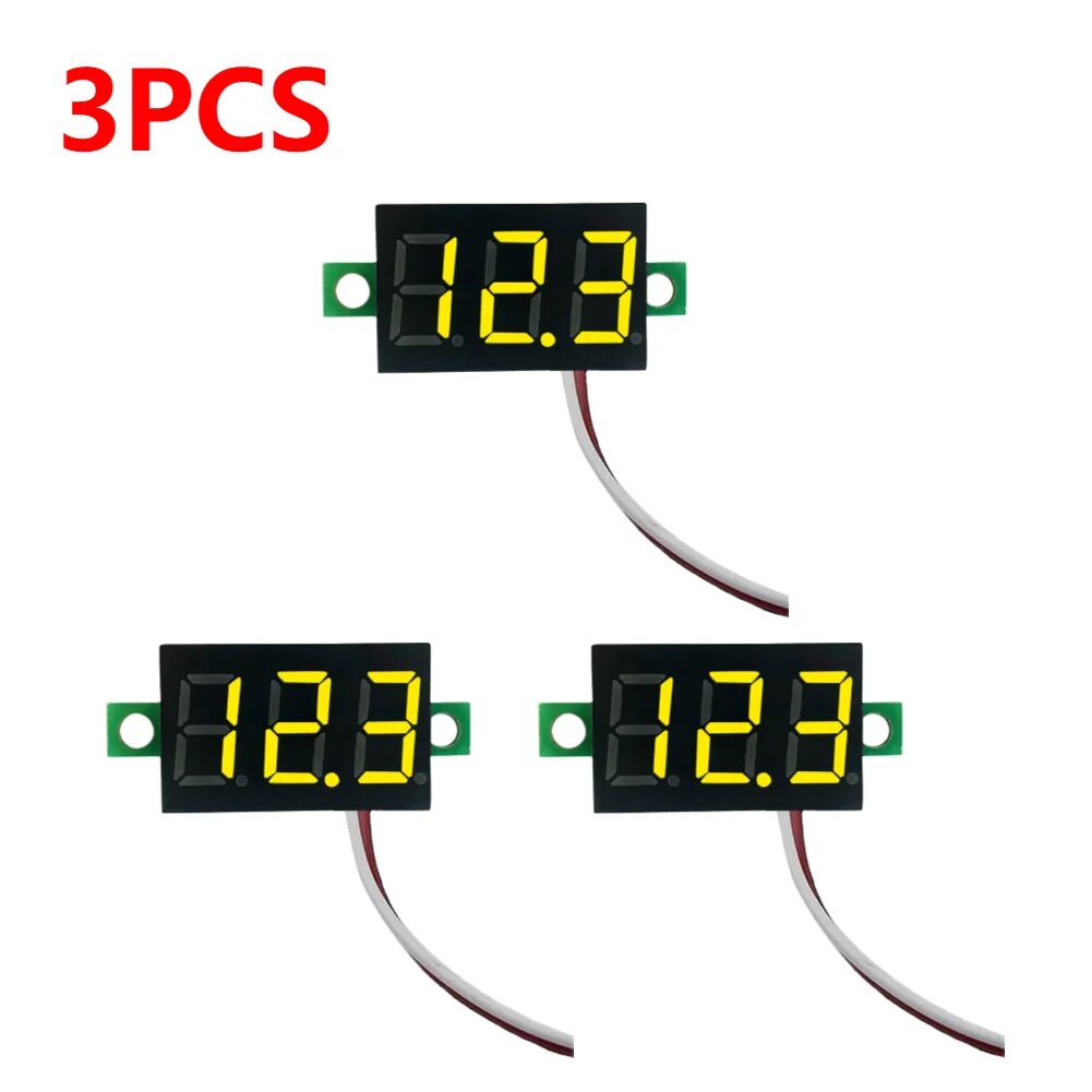 Цифровой вольтметр ALLOYSEED Mini Digital Voltmeter Yellow 3pcs