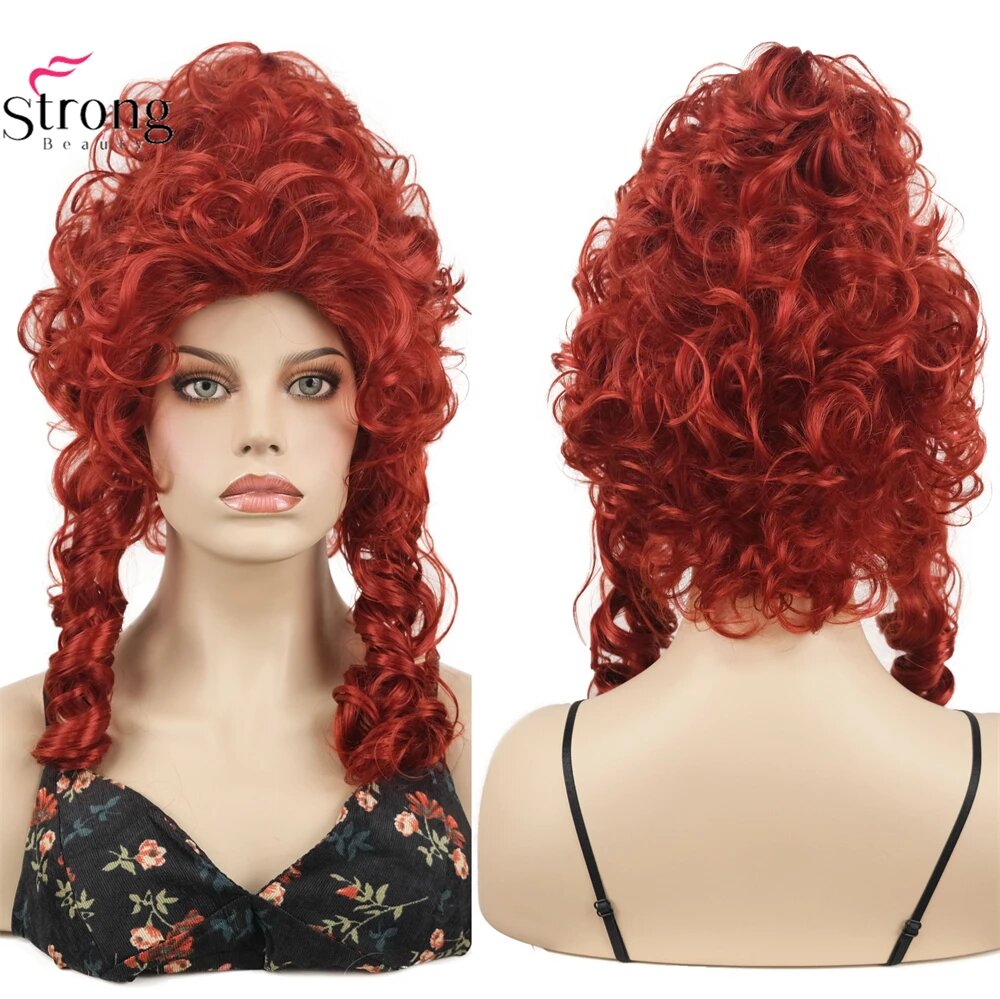 StrongBeauty Парик Мария-Антуанетта сине-коричневый синтетический Красный, Красный