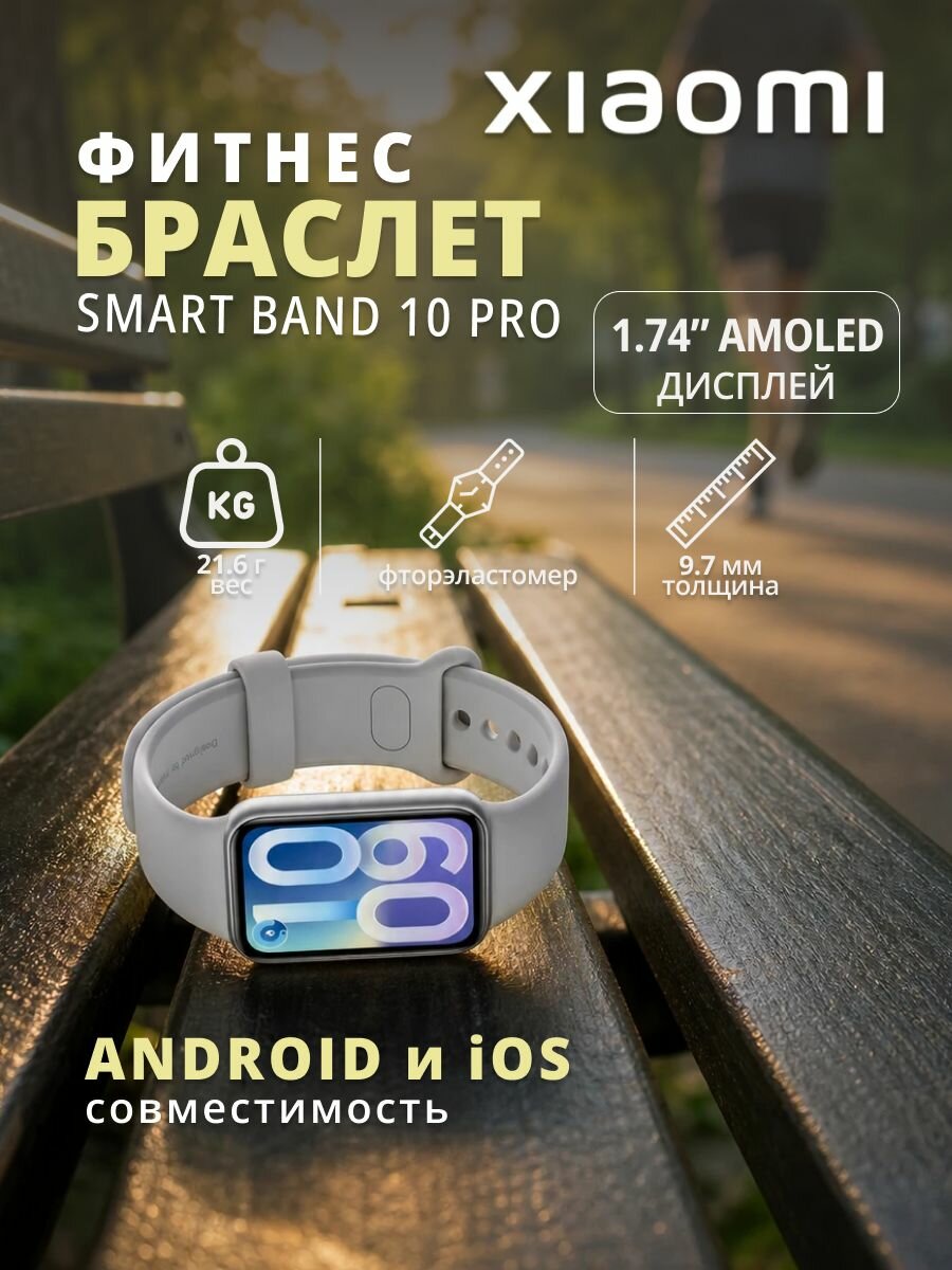 Фитнес-браслет Xiaomi Smart Band 10 Pro Glacier Silver