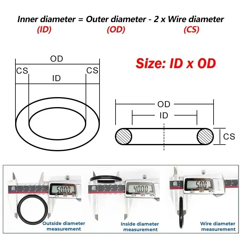Черное уплотнительное кольцо CS 2.65 мм ID 36.5mm, 10pcs — фото 1