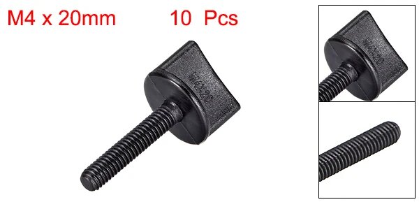 Uxcell нейлоновые винты с накатанной головкой M4x12/20/30/35/45 мм M4x20mm 10Pcs