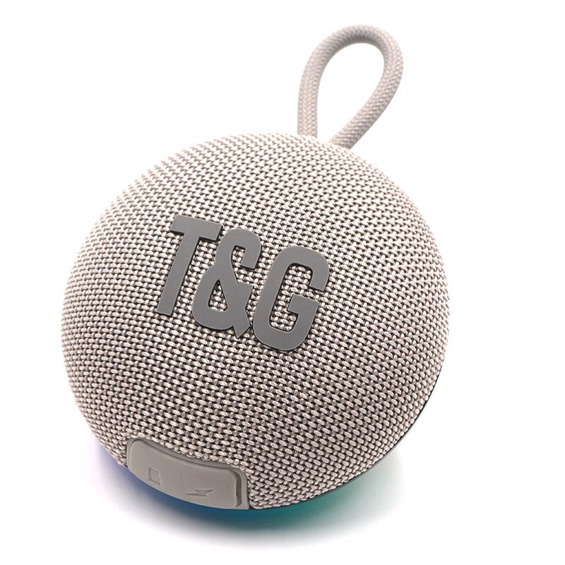 Портативная колонка с рейтингом водонепроницаемости IPX6 и RGB-подсветкой для использования на открытом воздухе - Серый