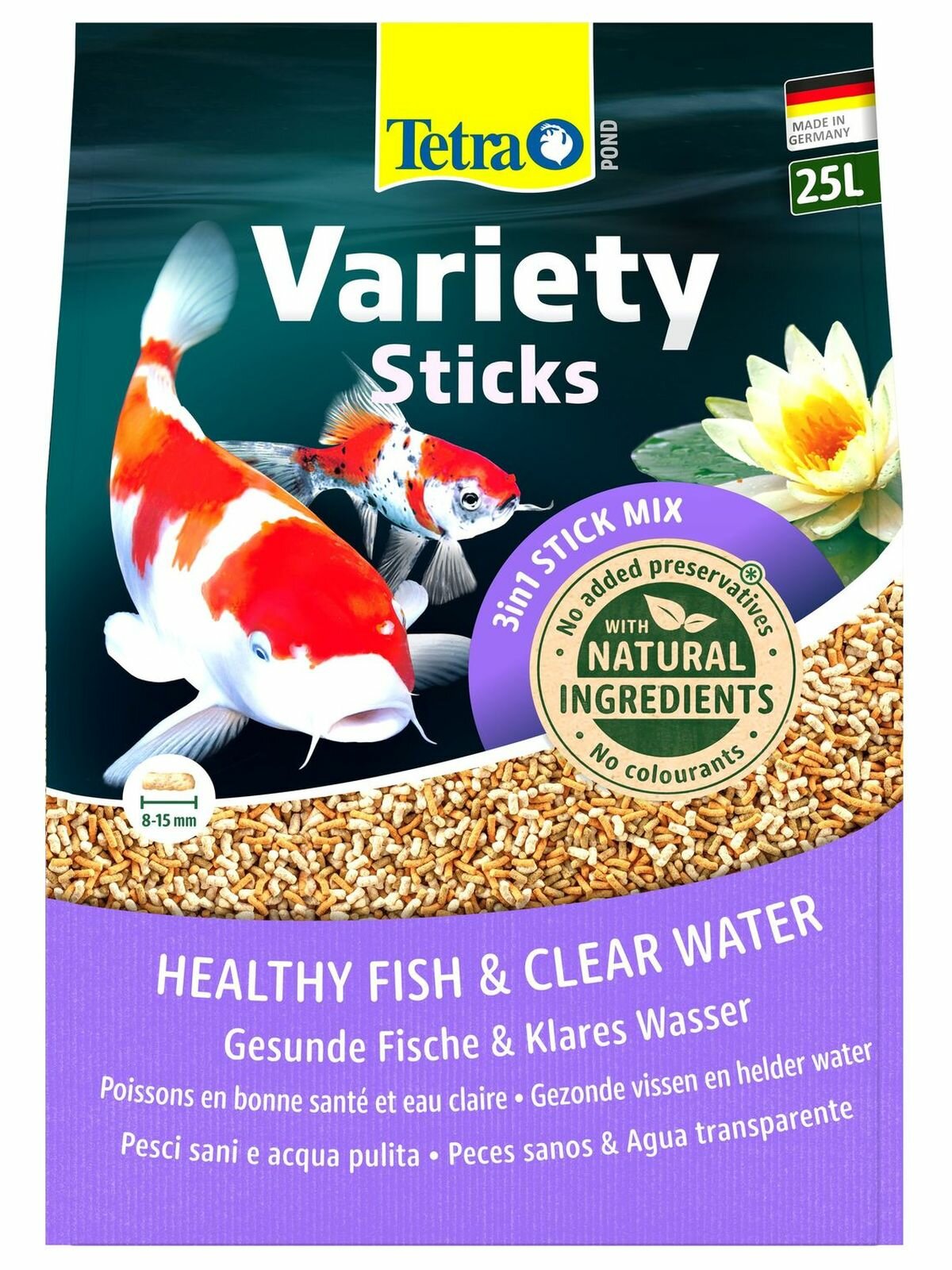 Корм для прудовых рыб Tetra Pond Variety Sticks (3 вида палочек) 25 л