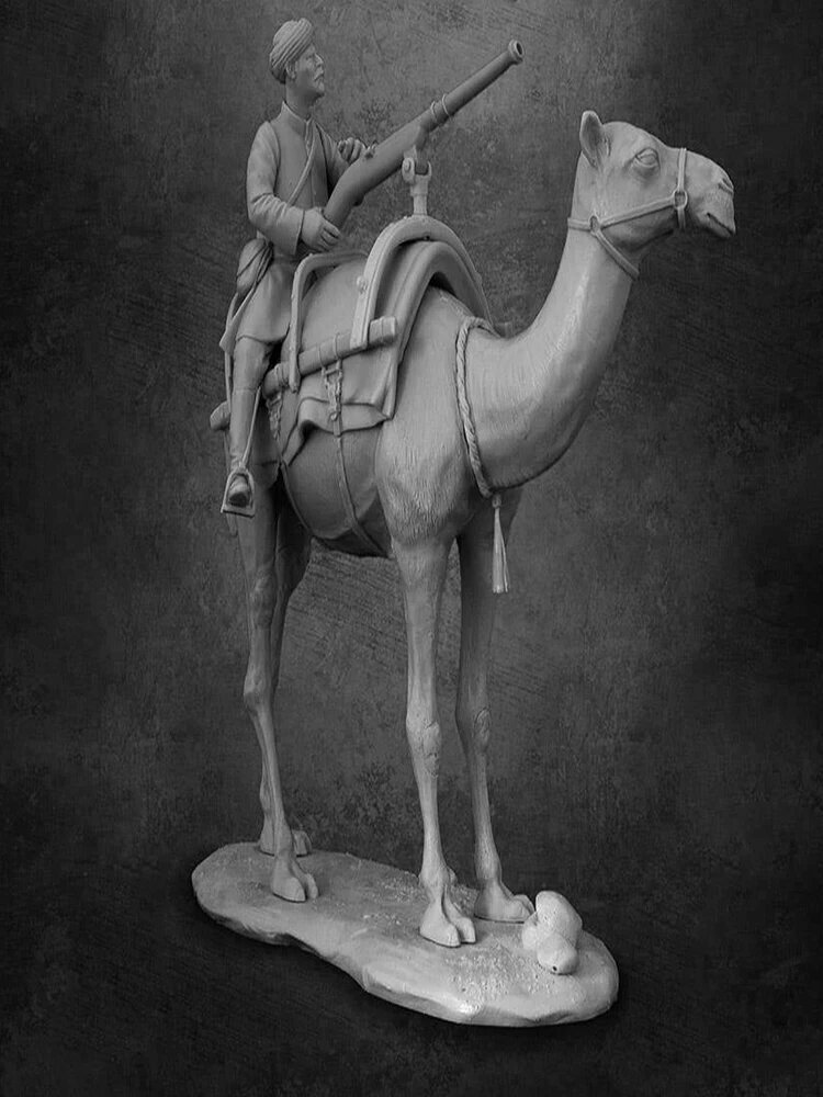 Неокрашенная смоляная фигурка KIMERA 1/32 54мм древний человек всадник