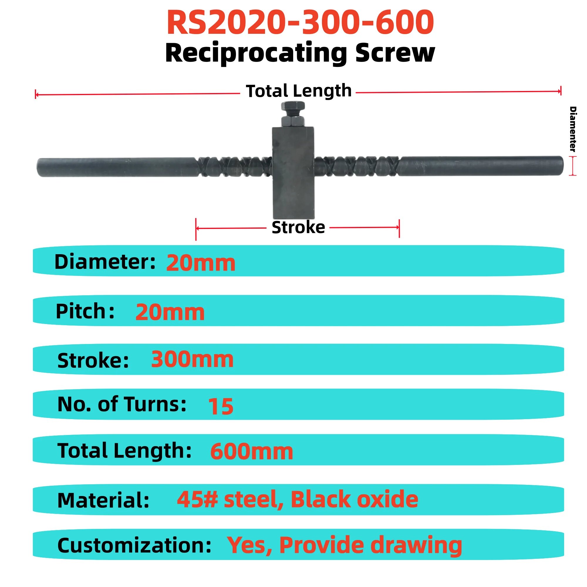 Болты RS2020 и RS2525 RS2020-300-600
