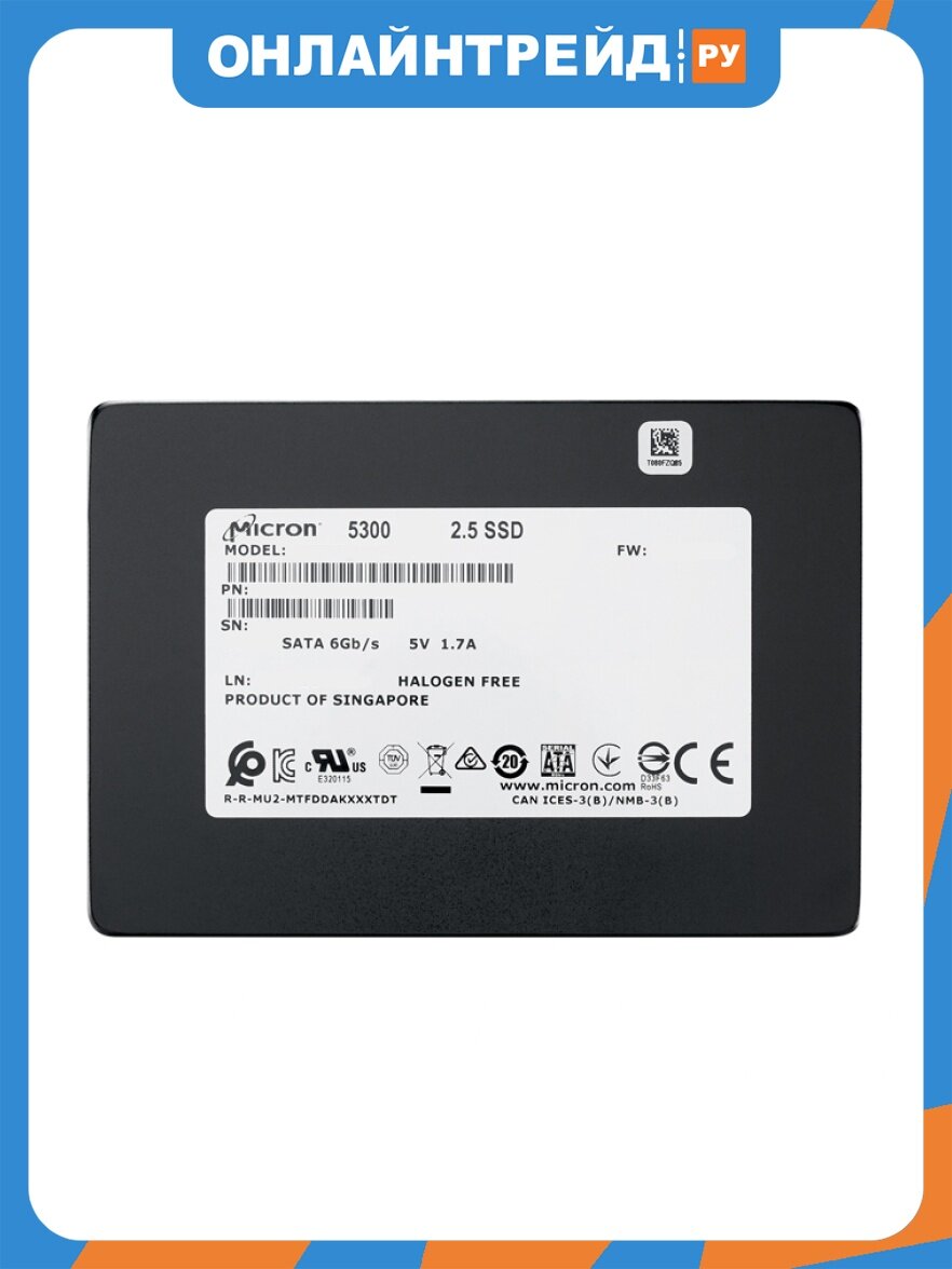 SSD диск Crucial Micron () 2.5" 5300 MAX Enterprise 960 Гб SATA III TLC 3D MTFDDAK960TDT-1AW1ZABYY