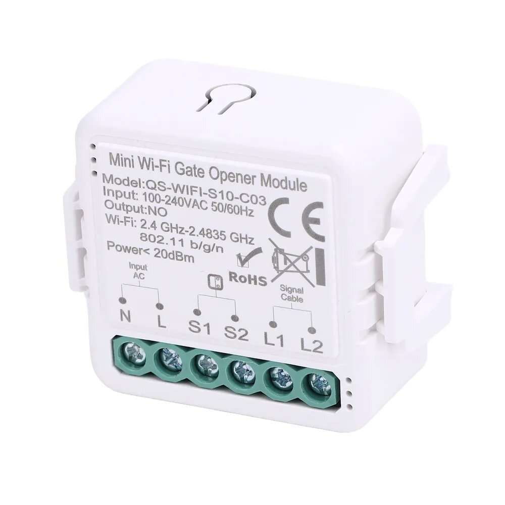 Модуль открытия ворот Wi-Fi Mini, QS-WIFI-S10-C03, 100-240VAC, 2.4 GHz