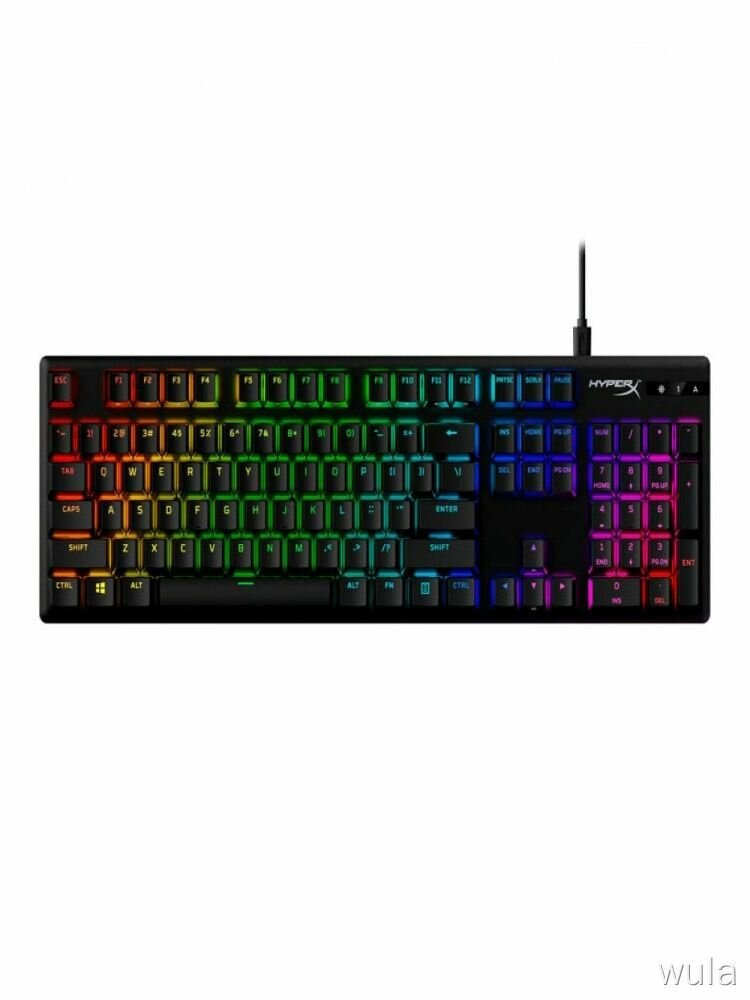 Игровая клавиатура проводная Alloy Origins PBT с гравировкой, (HyperX Red), Русская раскладка, черный