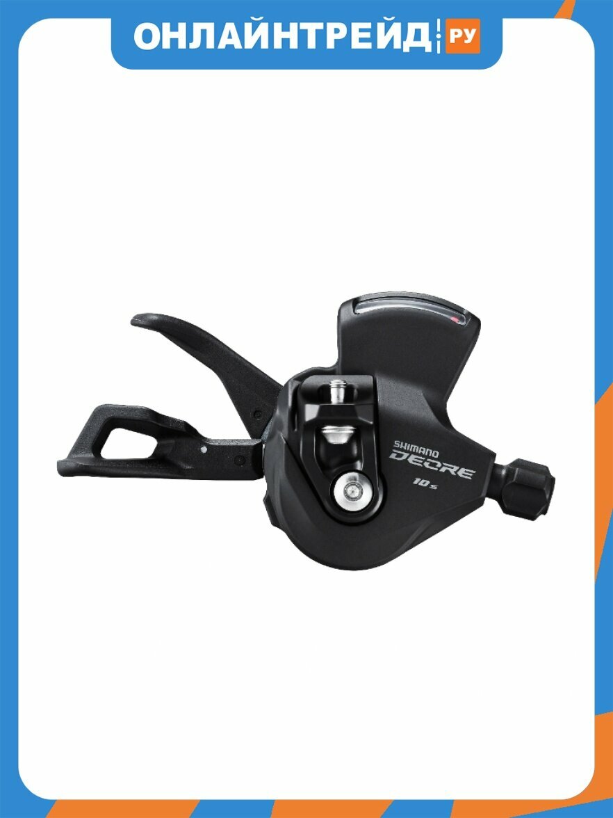 Шифтер Shimano Deore, M4100-R, правый, 10 скоростей, крепление I-Spec EV, с индикатором, трос 2050мм с SP41 1880мм, ISLM4100IRAP