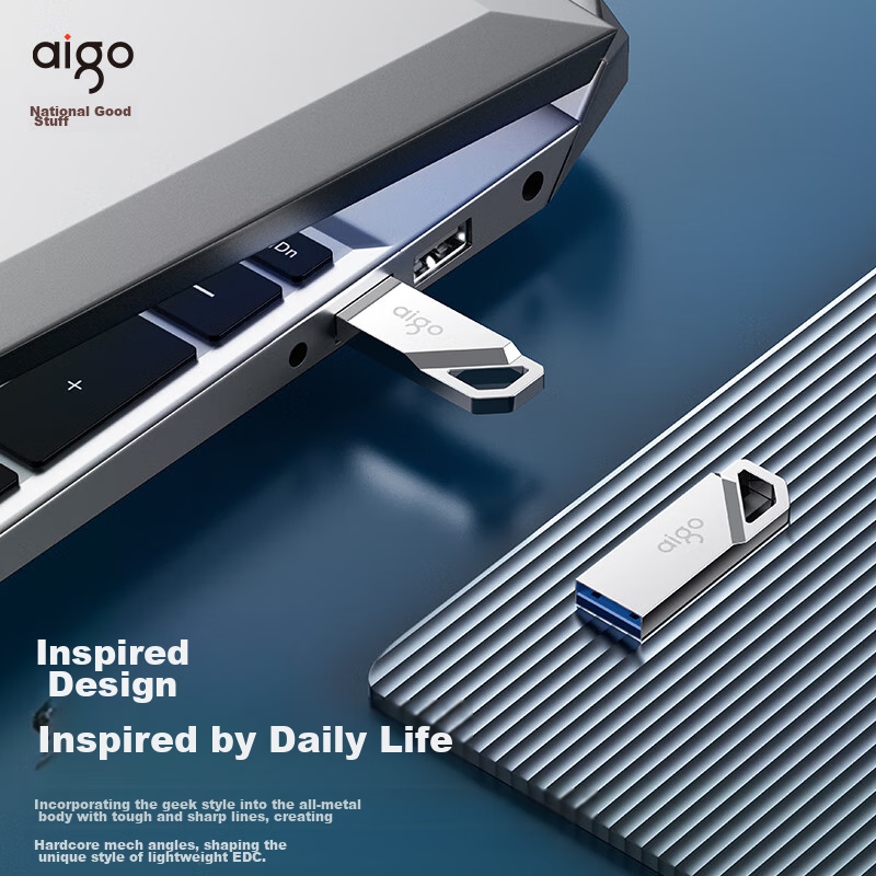 Aigo 256 ГБ USB 3.2 Gen 1 металлический корпус флеш-накопитель 220 МБ/с скорость чтения портативное хранилище для офиса