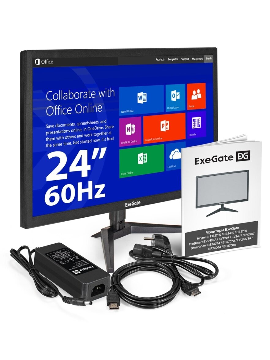 Монитор Exegate EB2400A 24" черный — фото 1