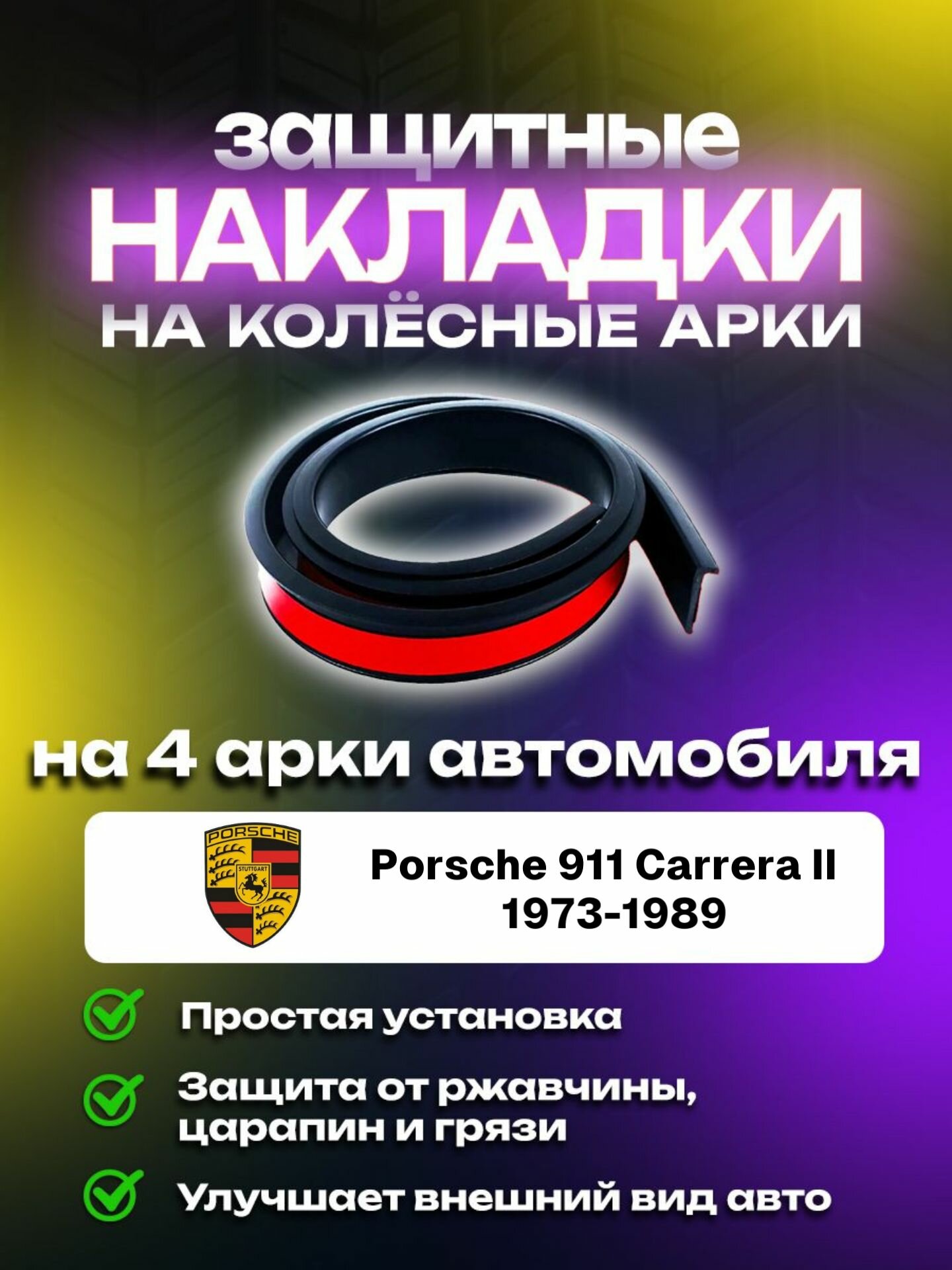 Накладки на арки автомобиля Porsche 911 Carrera II (1973-1989)/ Порше 911 Каррера 2 поколение защитные