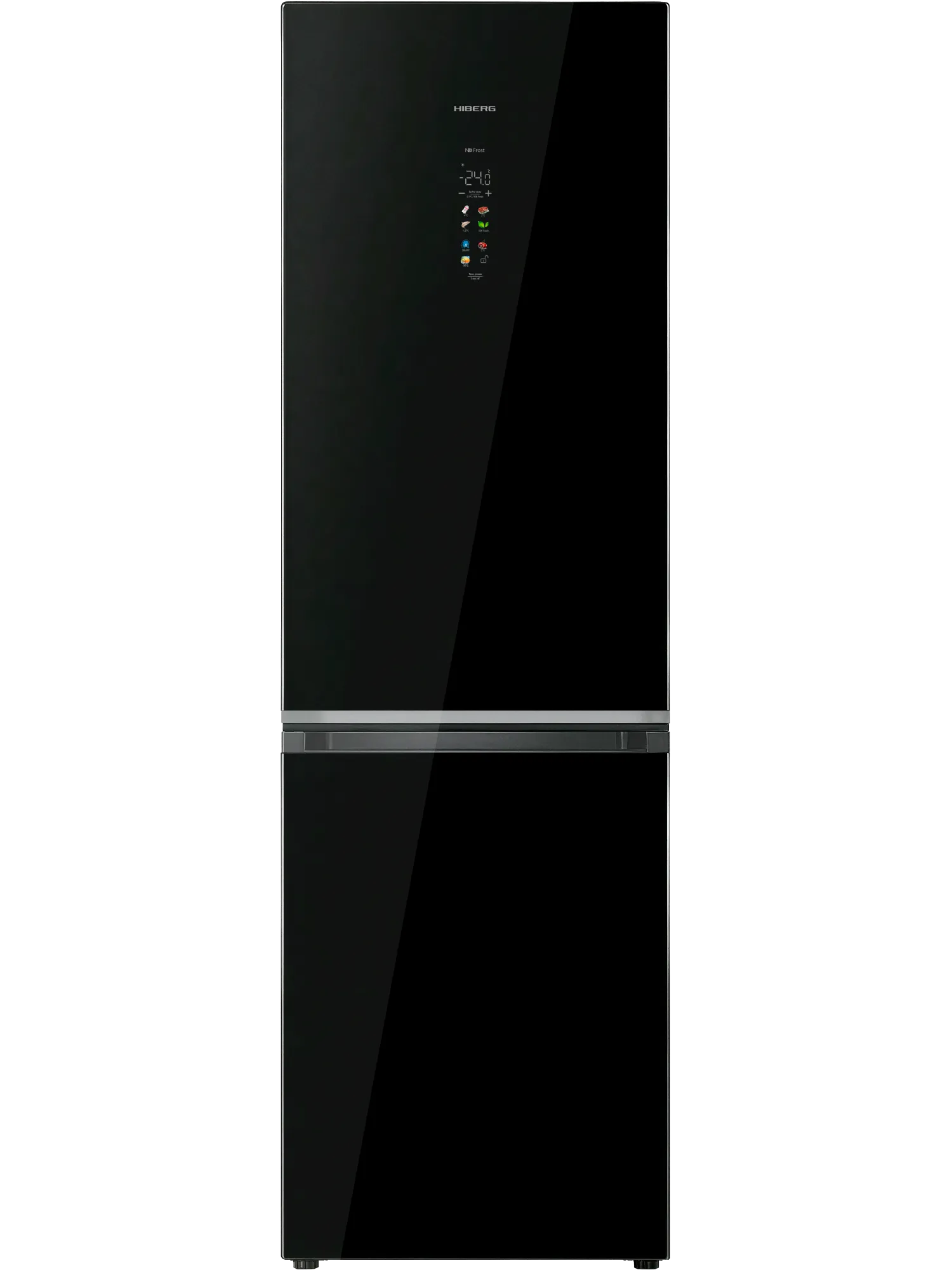 Холодильник HIBERG i-RFC 440 GB, черное мерцающее стекло, общий объем 365 л