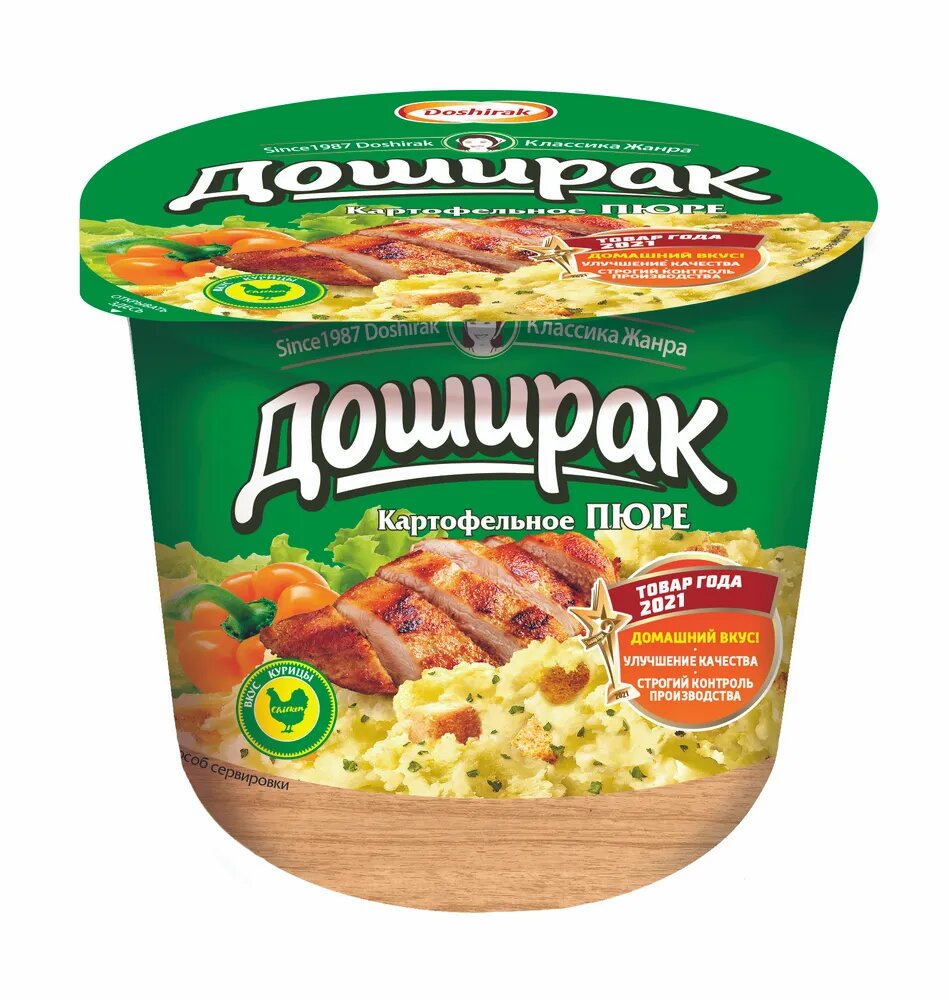 Пюре быстрого приготовления Доширак картофельное со вкусом курицы, 40 г