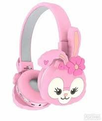 Детские наушники STELLA LOU "Клубничный Заяц" AH-806S, Bluetooth, розовые