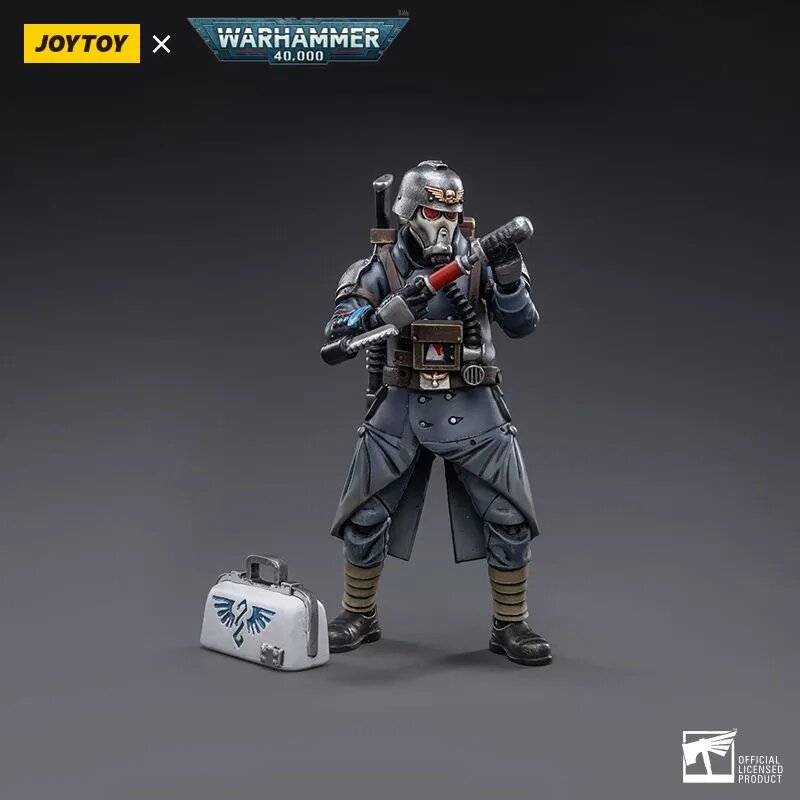 Подвижная фигурка JOYTOY Warhammer 40000 1/18 Astra Militarum Death Korps of Krieg Veteran Squad Guardsman Medic Подарочные модели