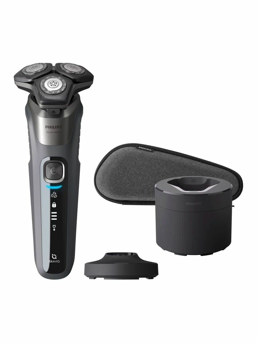 Электробритва Philips Shaver Series 8000 S8050/96 роторная, SkinIQ, Wet&Dry, с чистящим центром