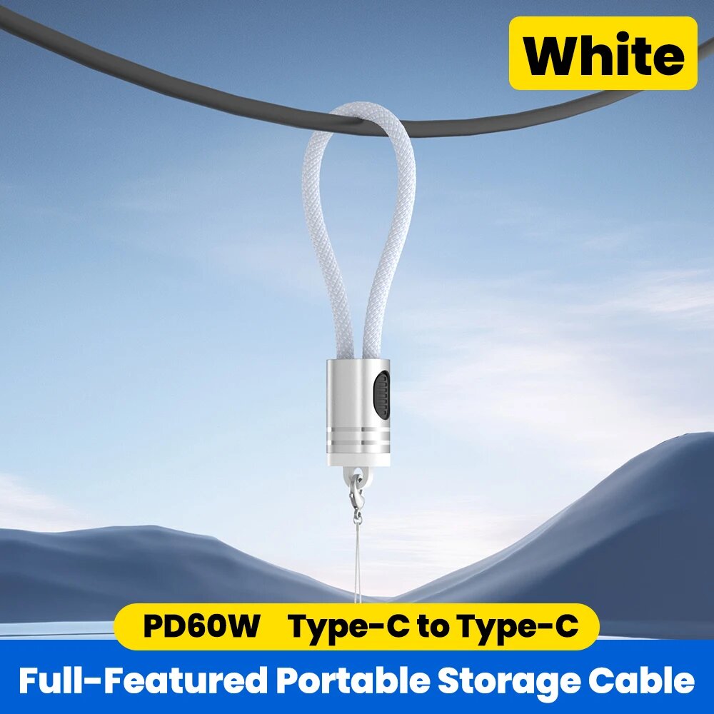 Белый PD60W Type-C to Type-C кабель для быстрой зарядки