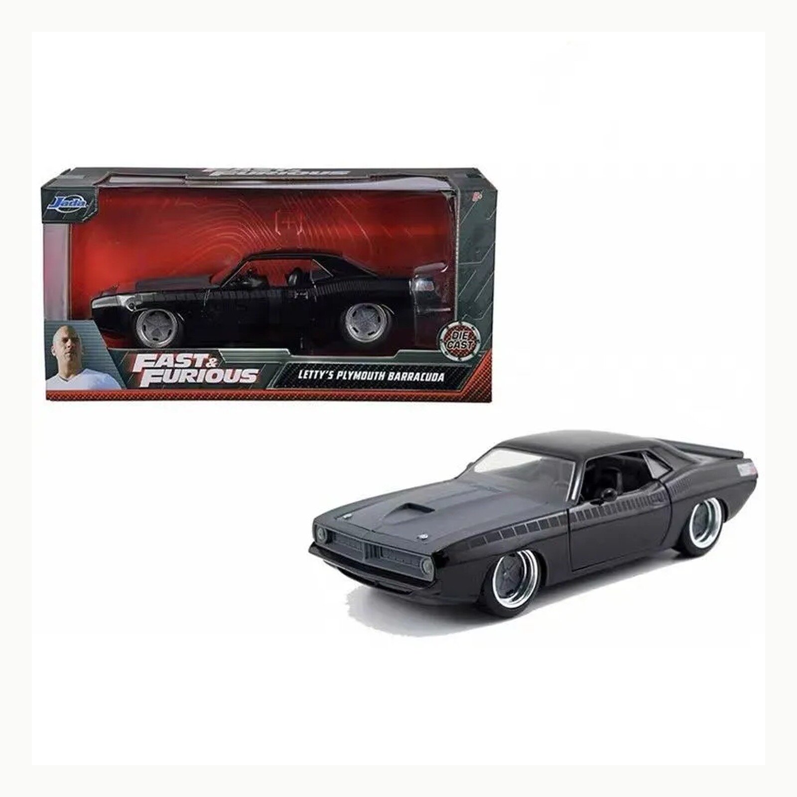 Машинка Jada Toys Fast & Furious 7, 1:24 Letty's Plymouth Barracuda Black, Детские игрушки, для коллекци+онеровкие игрушки, Коллекционные