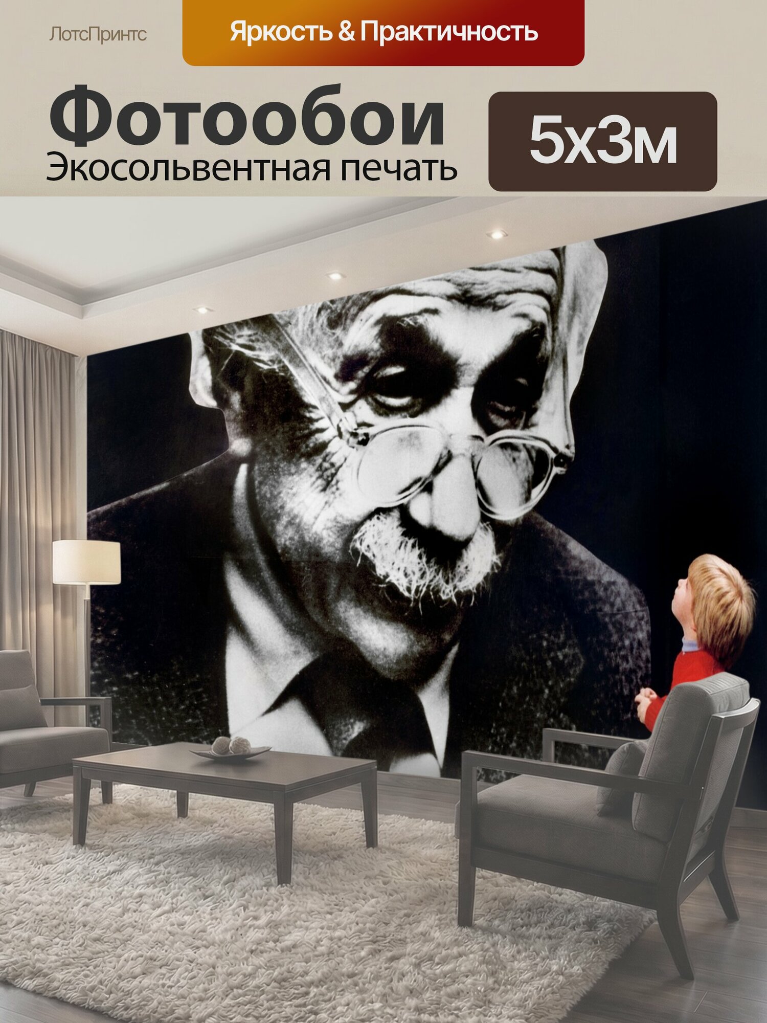 Фотообои "Оук ридж, теннесси, альберт эйнштейн" 500x300 см. экосольвентная печать