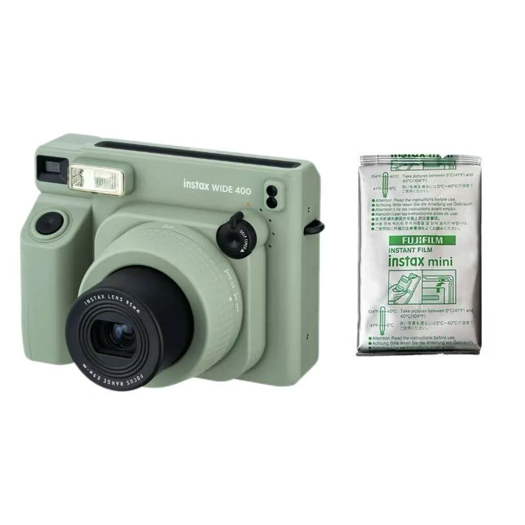 Фотокамера моментальной печати Fujifilm Instax Wide 400 Green (черная) широкоформатная,(10 листов фотобумаги)