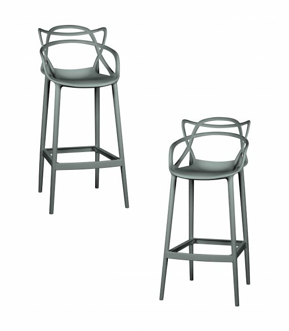 Набор 2 шт Стул барный DOBRIN MASTERS BAR SET-2 601CPP-LMZL, тёмно-серый (GR-04)
