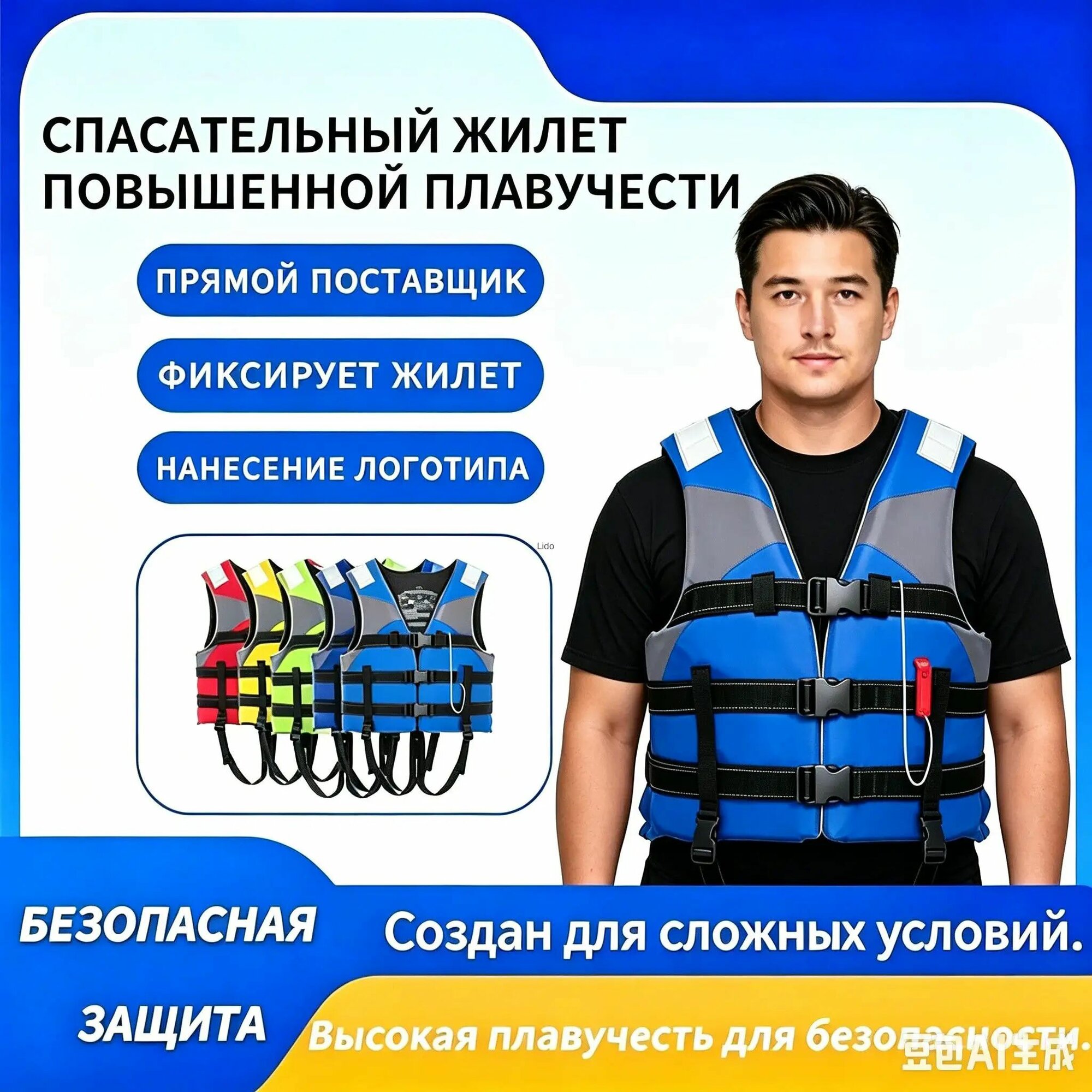 Спасательный жилет XL для активного отдыха на воде