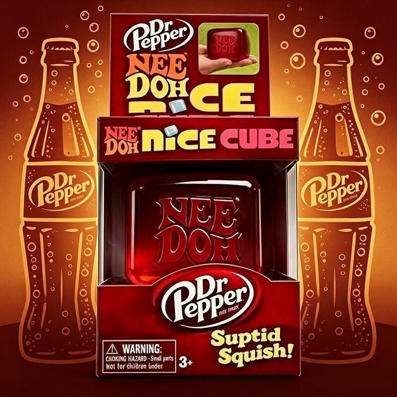 Антистрессовый куб Nee Doh Nice Cube Dr Pepper, мягкая игрушка-антистресс из силикона