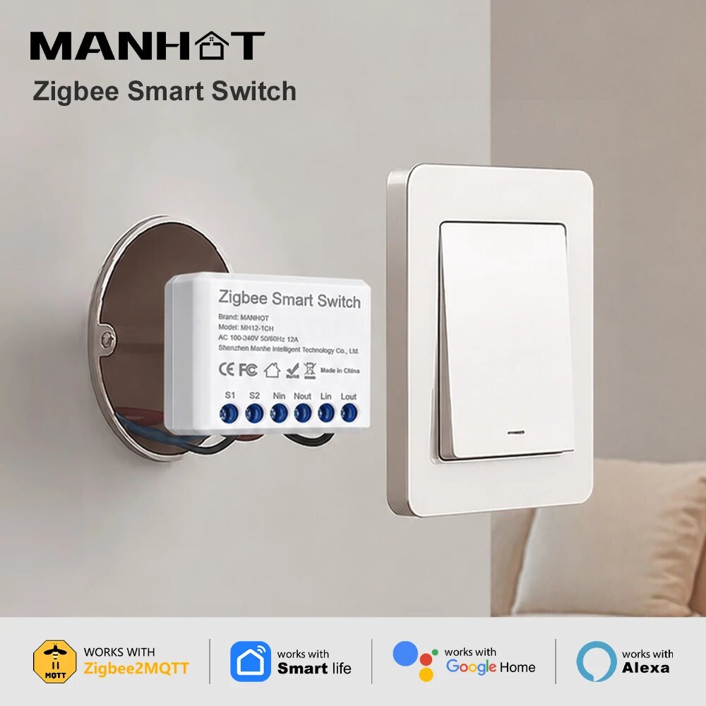 10 шт. Zigbee 16A двухканальный реле-модуль — фото 1