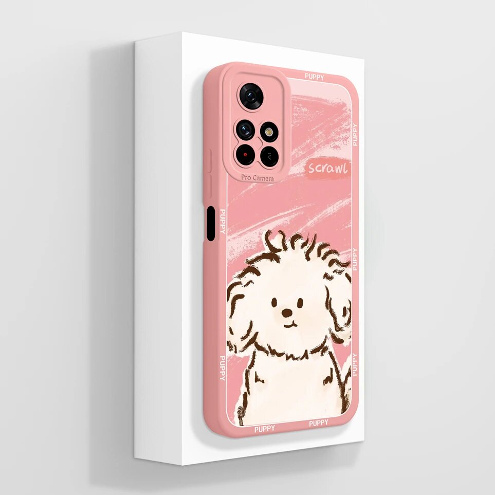 Розовый чехол для Xiaomi Redmi Note 11 11s с собакой