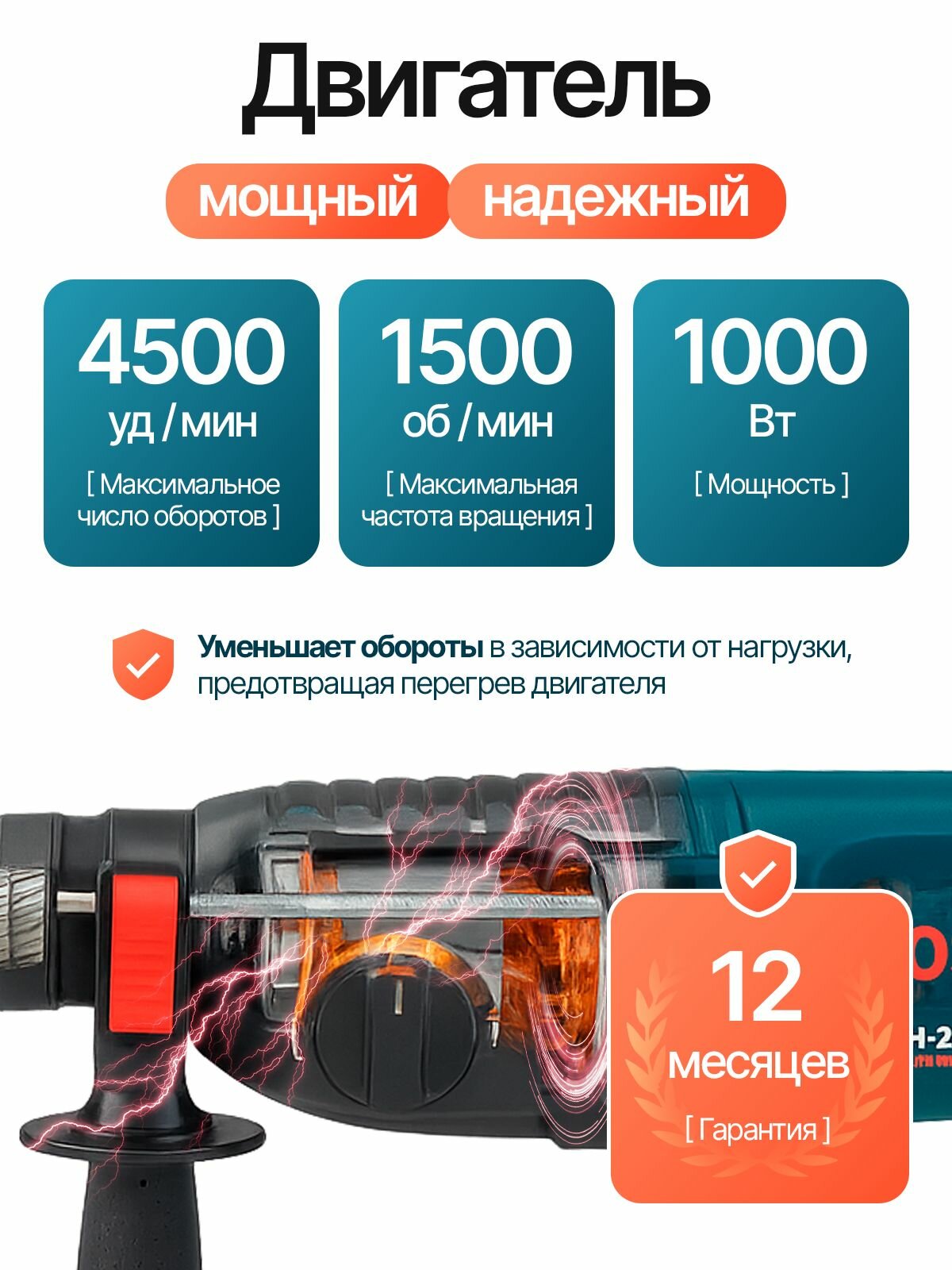 Перфоратор 1000 Вт — фото 1