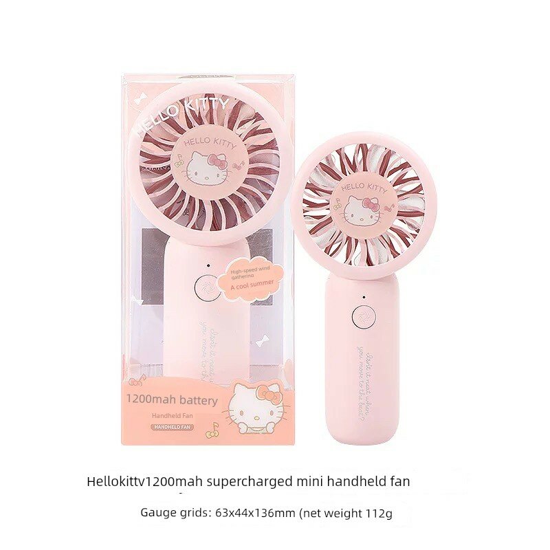 Портативный мини-вентилятор MINISO Sanrio Hello Kitty Supercharged с регулируемой скоростью и зарядкой через USB-C