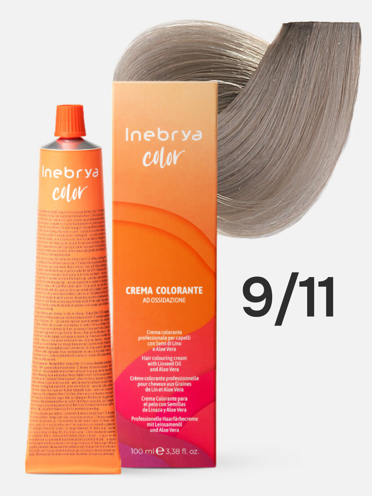 Крем - краска для волос профессиональная Inebrya Color Professional 9/11 Блонд Интенсивный пепельный, 100 мл