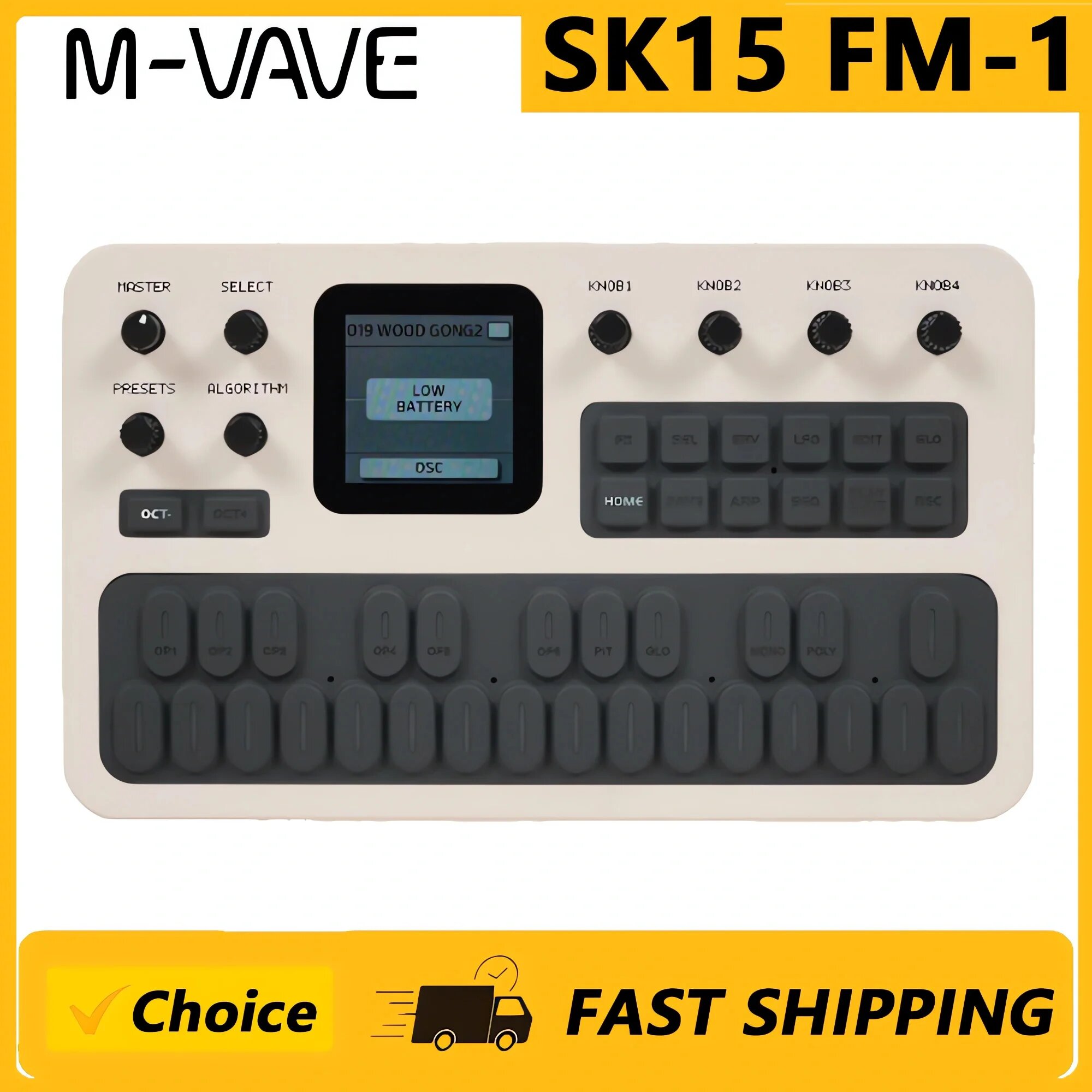 Портативный синтезатор M-VAVE SK15 FM-1 gray