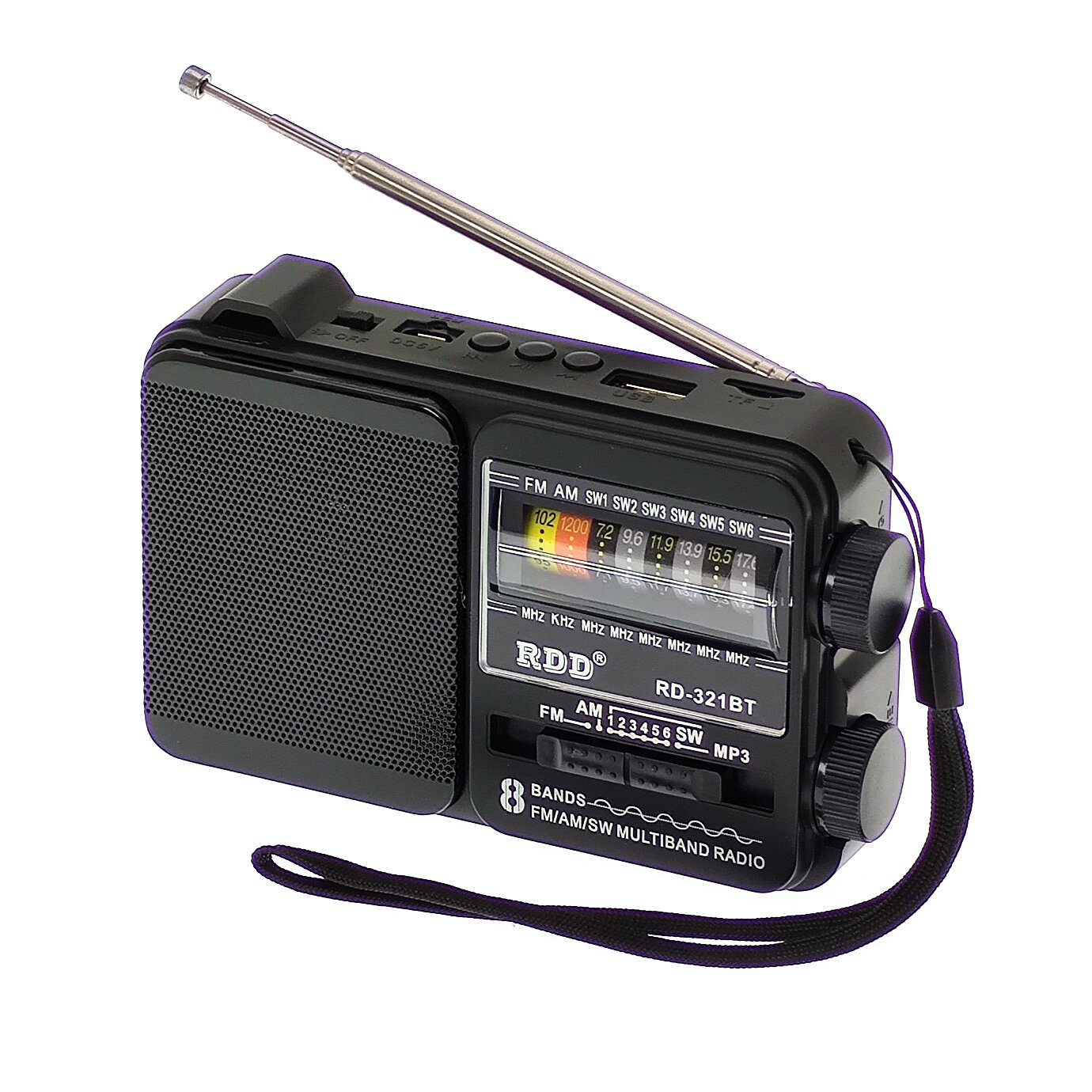 RDD RD-321BT радиоприёмник аккумуляторный (USB, TF, Bluetooth)