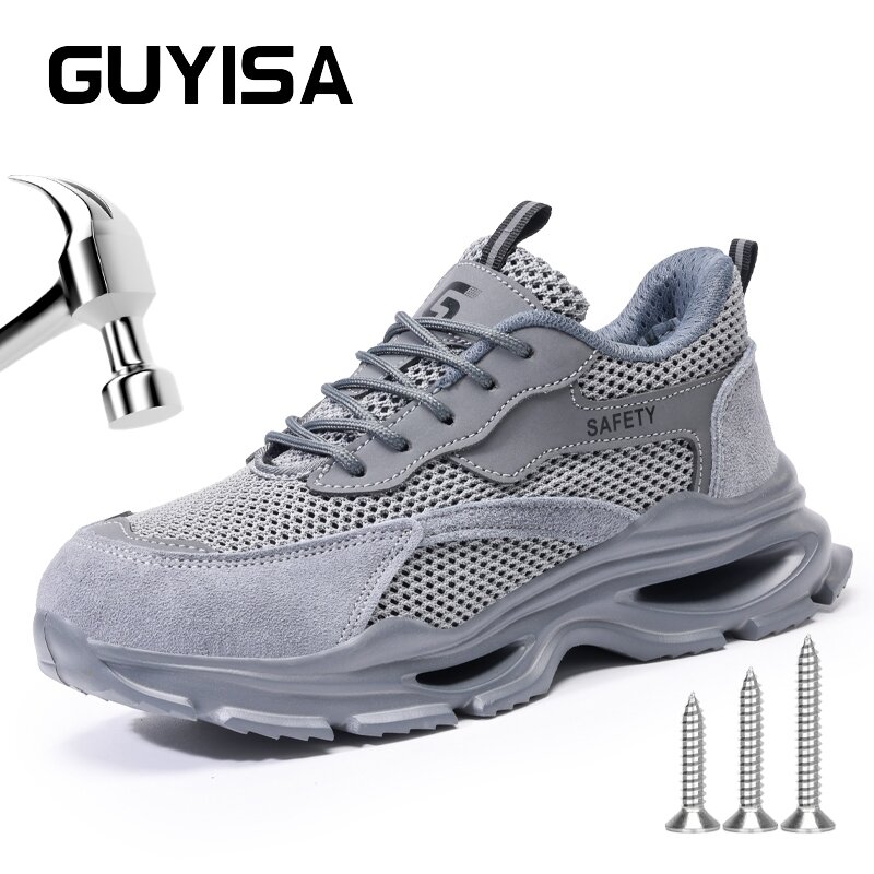 Waterproof Work Boots Safety Shoes Steel Toe Shoes Men Leather Shoes Puncture-Proof Shoes Safety Boots Protective