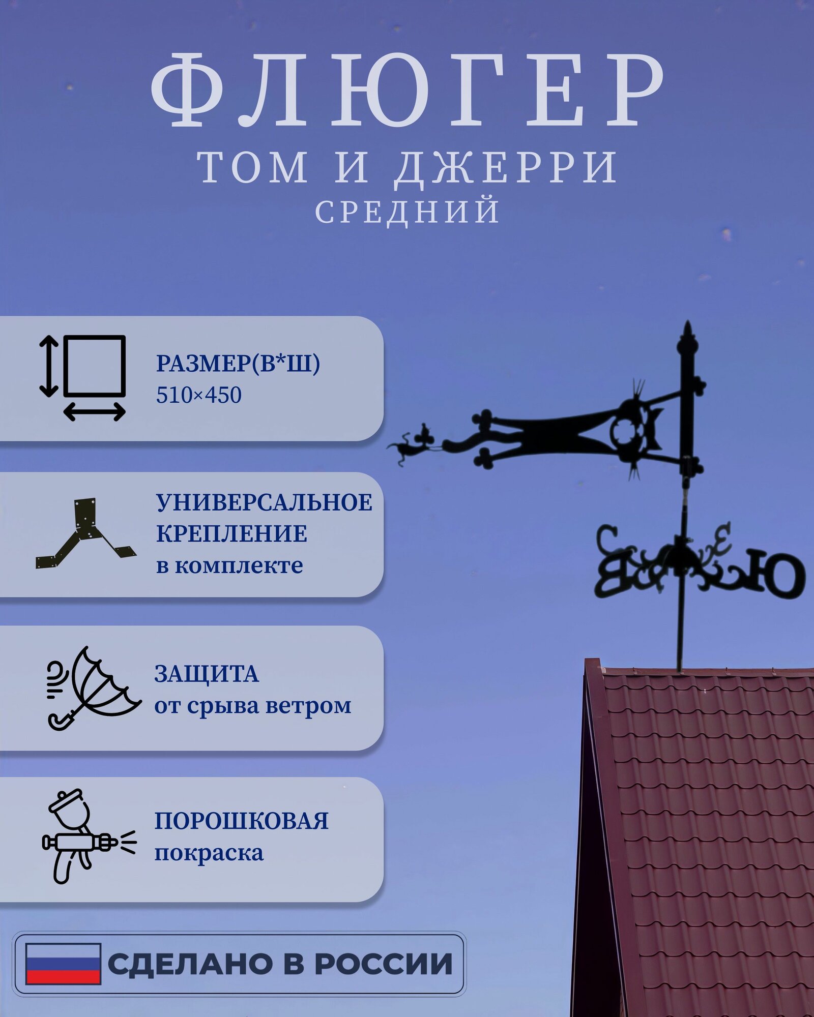 Флюгер "Том и Джерри" средний